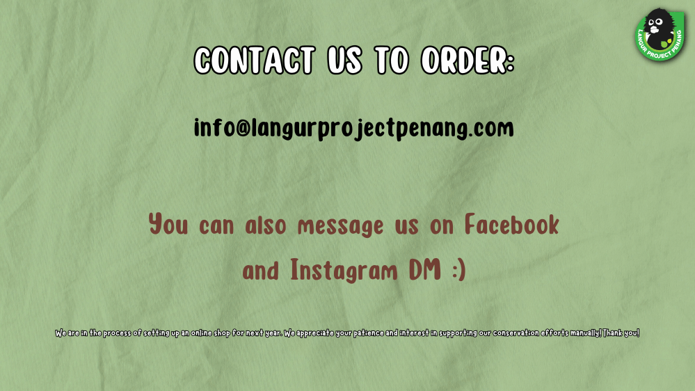 Monkey Merchandise – Langur Project Penang (LPP)